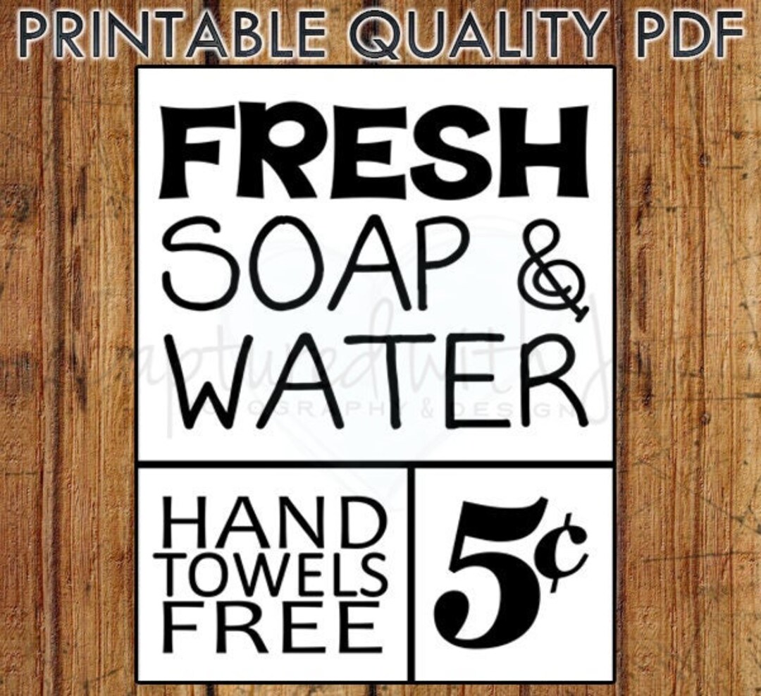 Farmhouse Bathroom Sign - INSTANT PDF DOWNLOAD - Farmhouse Decor - Etsy