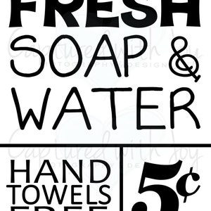 Farmhouse Bathroom Sign - INSTANT PDF DOWNLOAD - Farmhouse Decor - Etsy