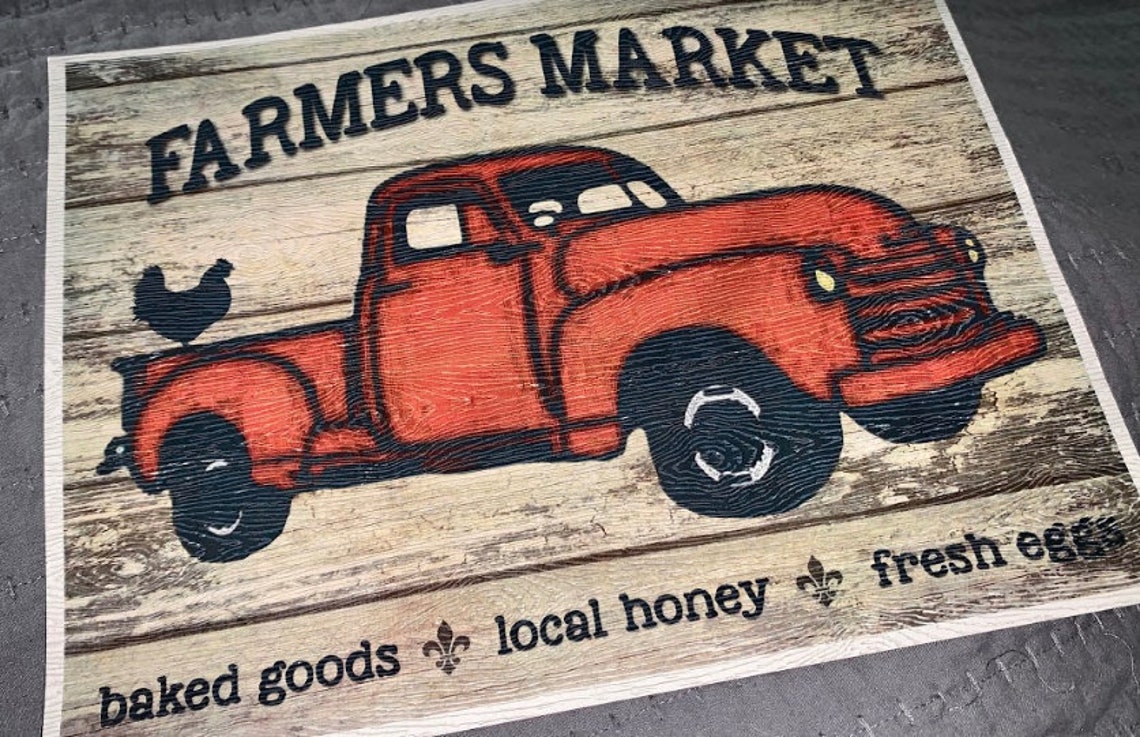 Rustic Farmers Market Red Truck Sign - INSTANT PDF DOWNLOAD, Farmhouse ...