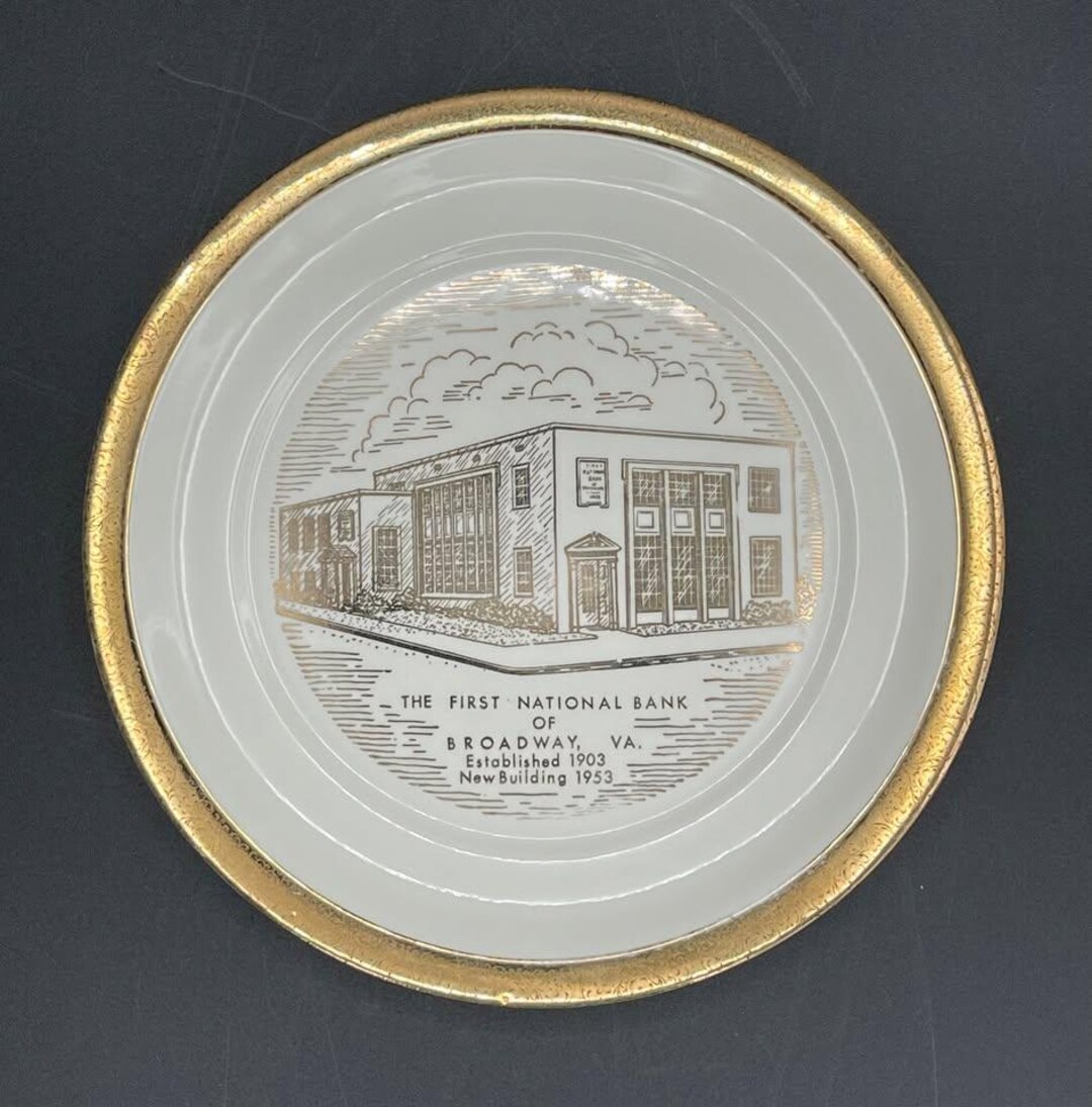 1953 Commemorative Plate the First National Bank of Broadway, VA - Etsy
