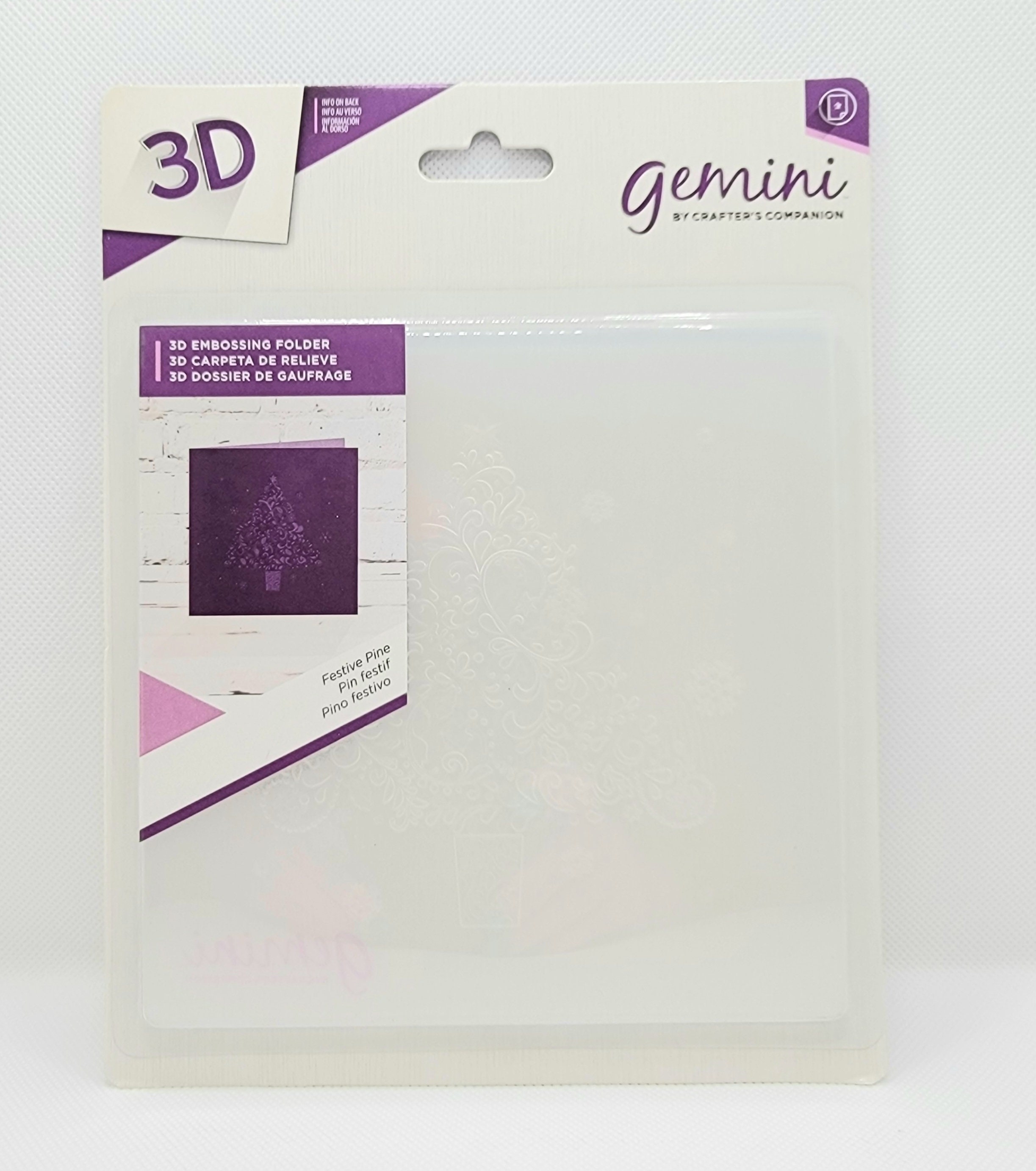 3-pc 3D Embossing Folder Set From Gemini by Crafter's Companion: Christmas Gift, Festive Pine ...
