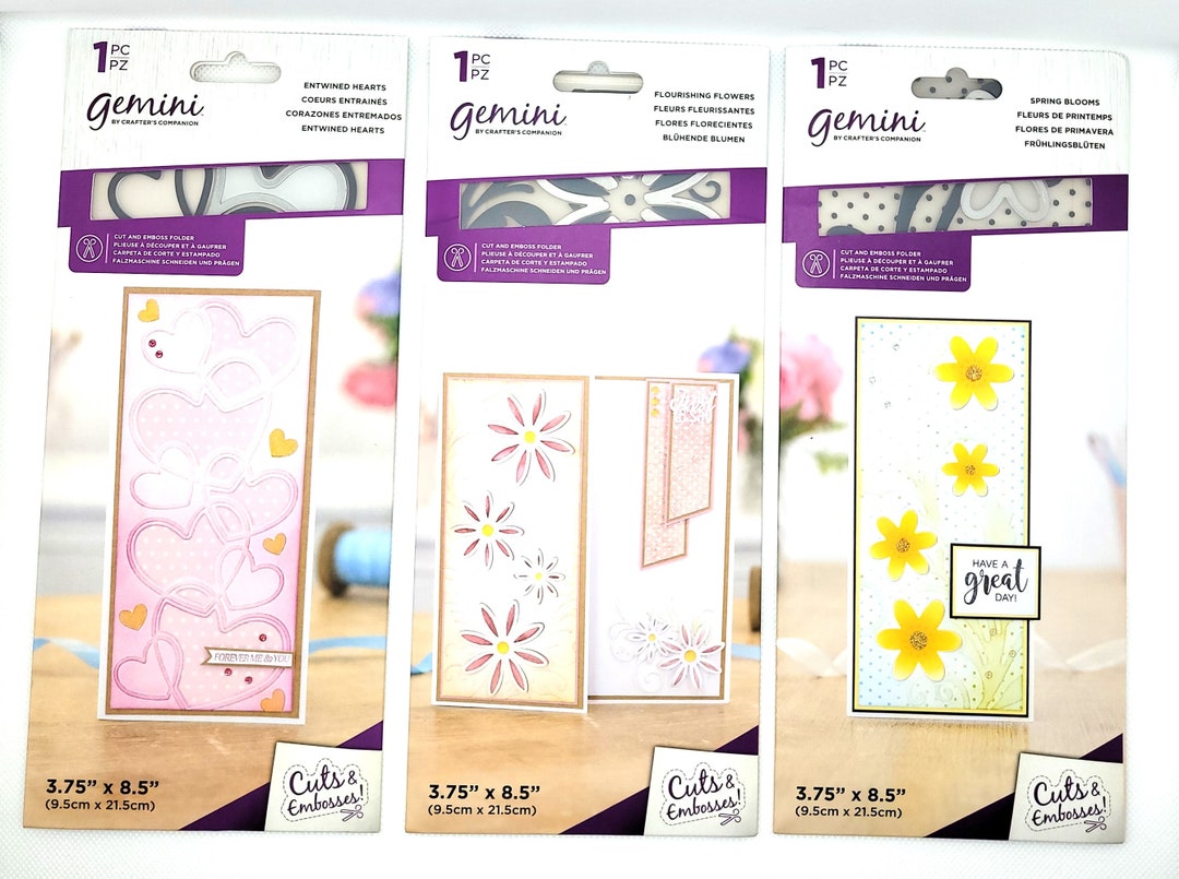 3-pc Cut & Emboss Folder Set - Spring Blooms, Entwined Hearts ...