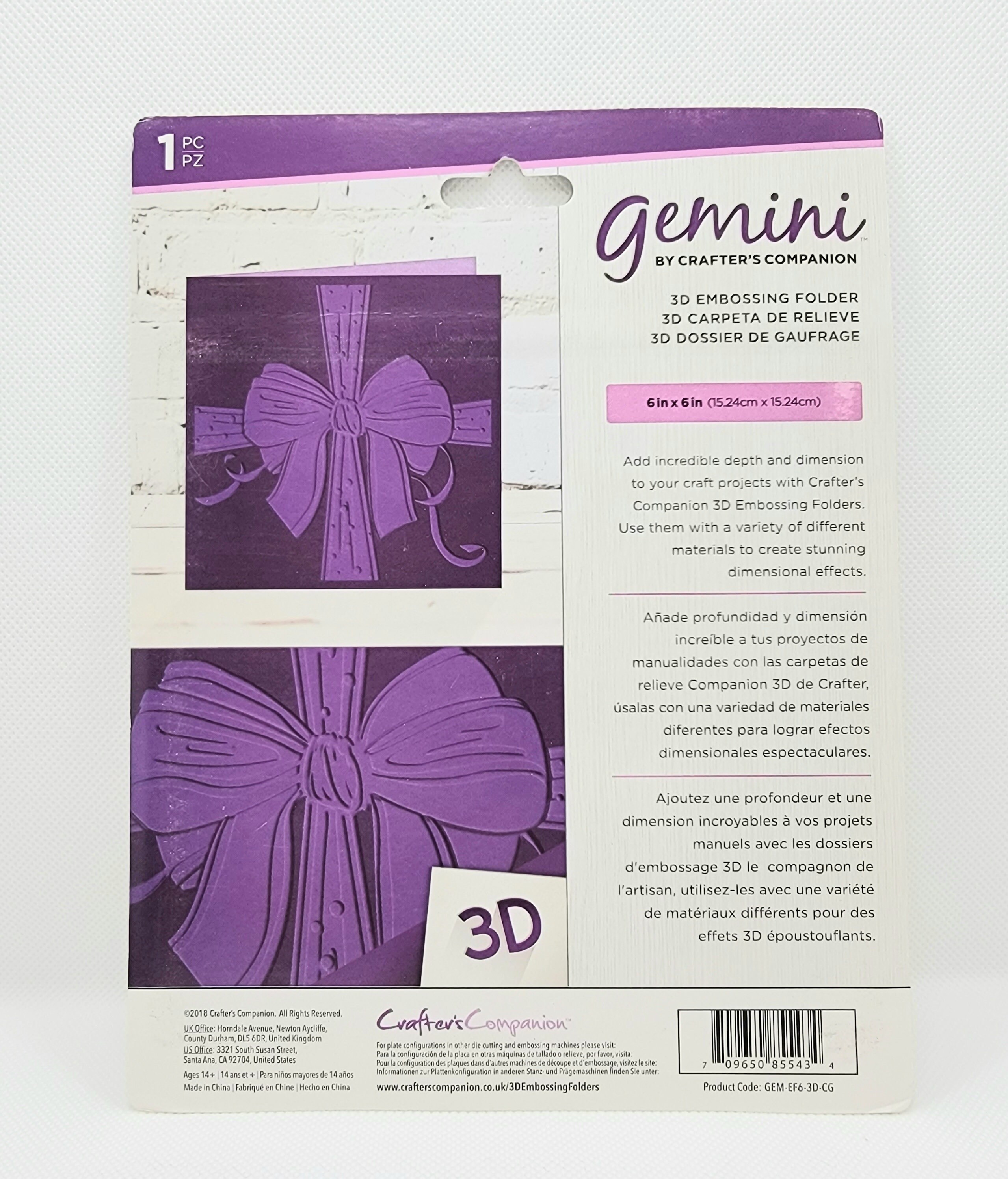 3-pc 3D Embossing Folder Set From Gemini by Crafter's Companion ...