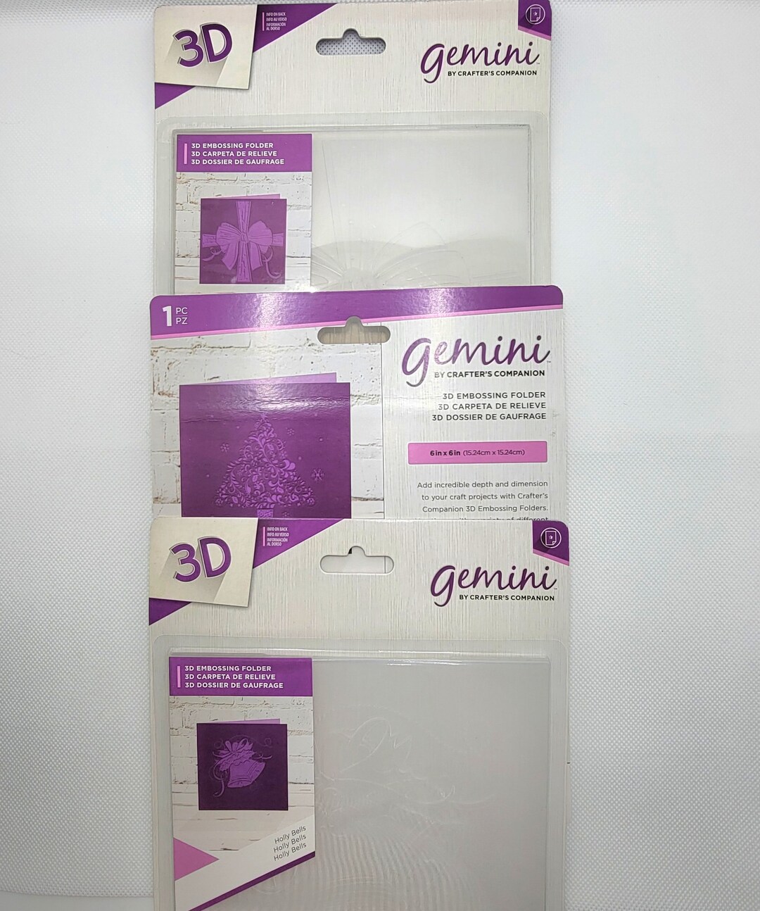3-pc 3D Embossing Folder Set From Gemini by Crafter's Companion ...