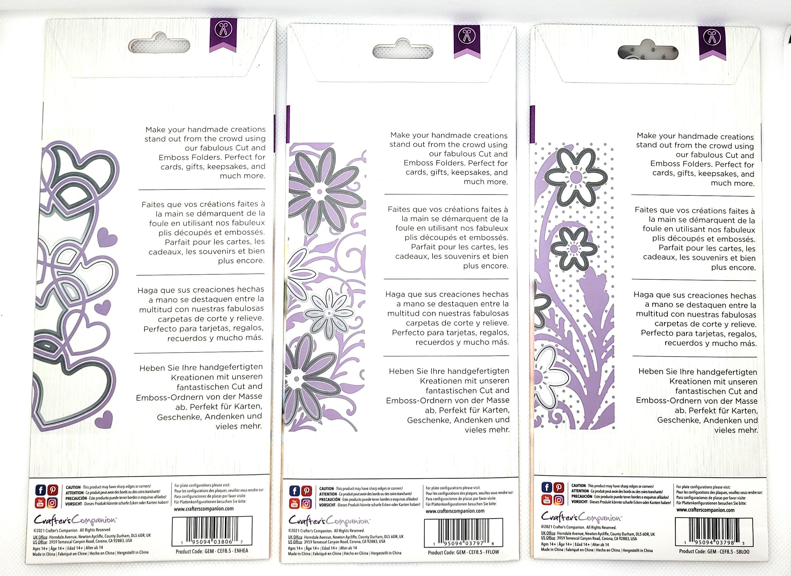 3-pc Cut & Emboss Folder Set - Spring Blooms, Entwined Hearts ...