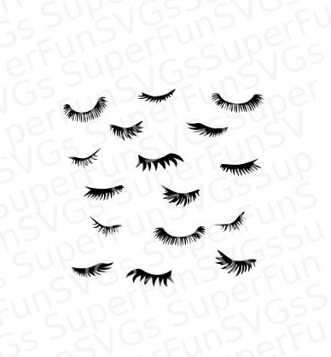 Eyelashes SVG - Digital Cutting File, SVG, DXF, Png, Eps - Silhouette ...