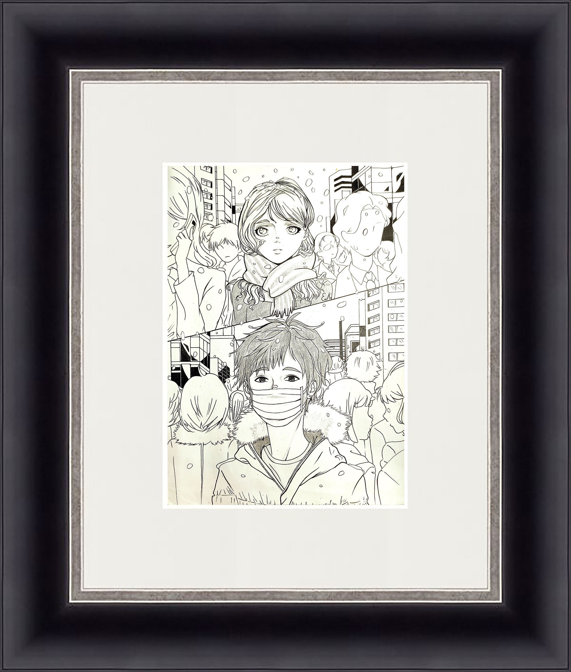 Manga Drawing Original Ink Anime Art Love Artwork Contemporary - Etsy