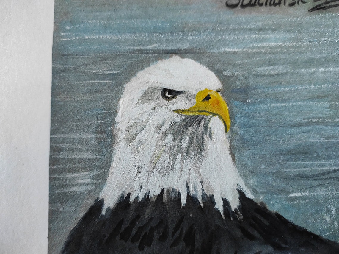 Adler Malerei Aquarell Original Kunst kleine Malerei Wild Life | Etsy