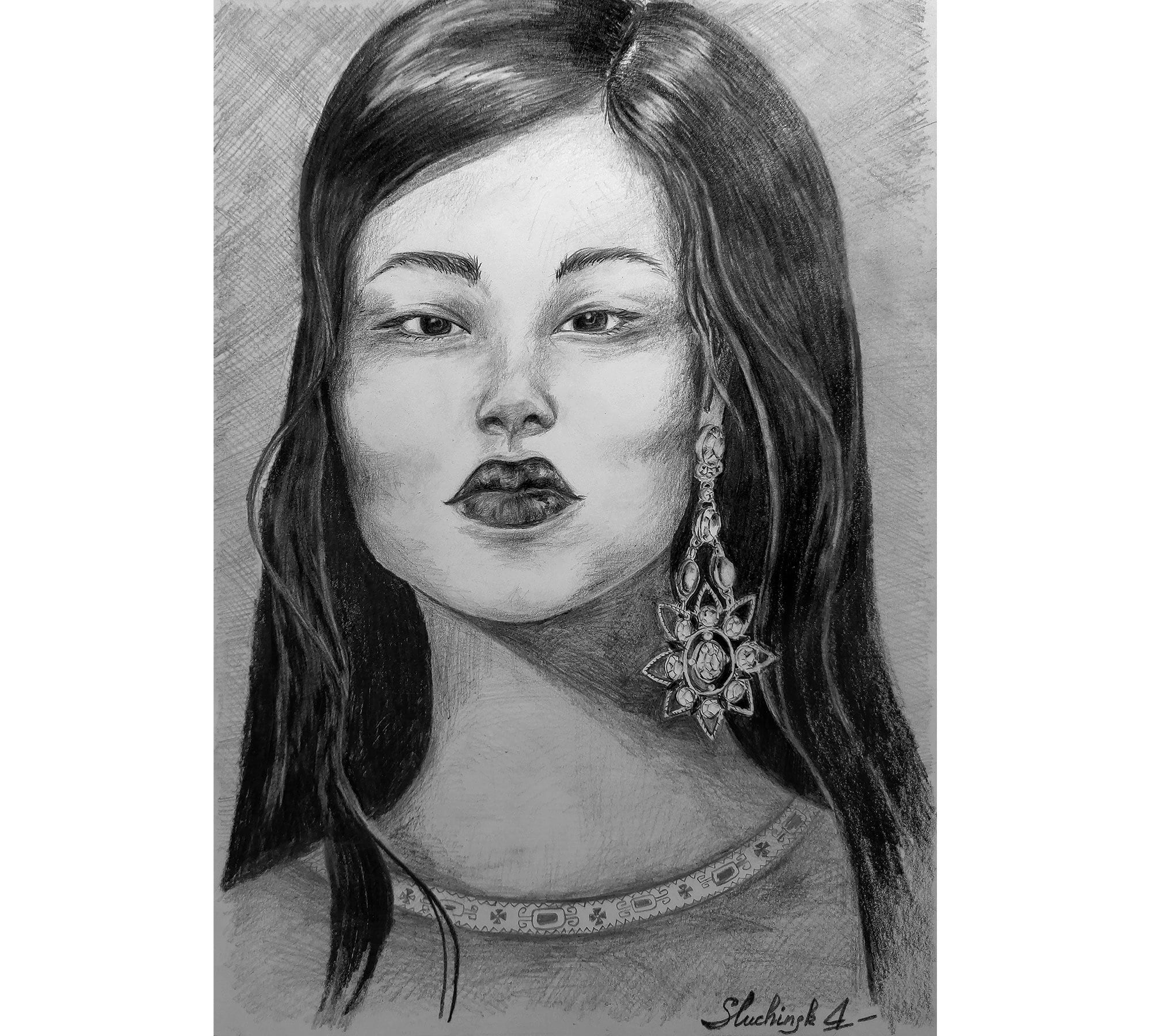 Pencil Sketch Of A Indian Girl Face