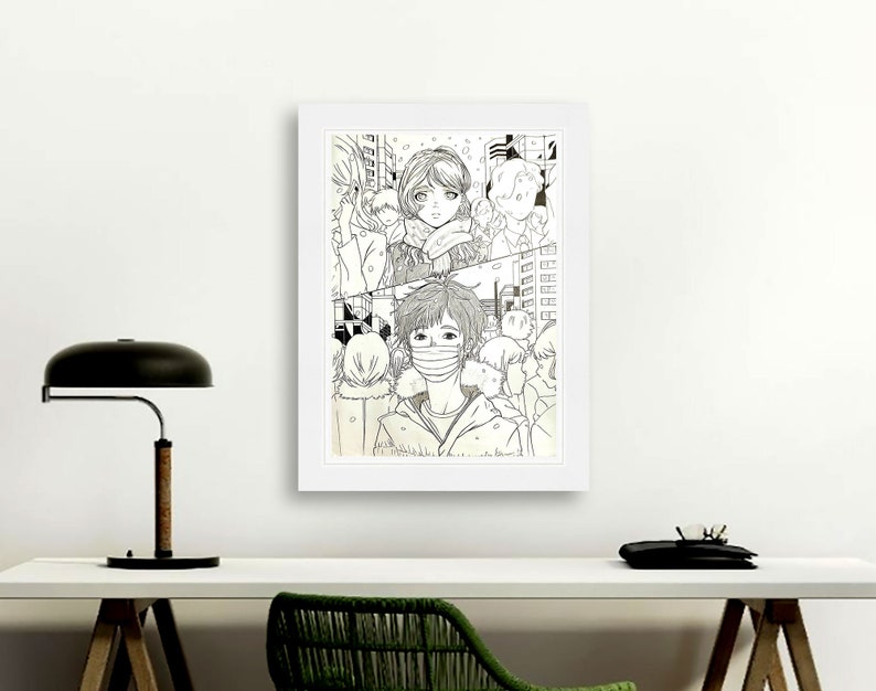 Manga Drawing Original Ink Anime Art Love Artwork Contemporary - Etsy