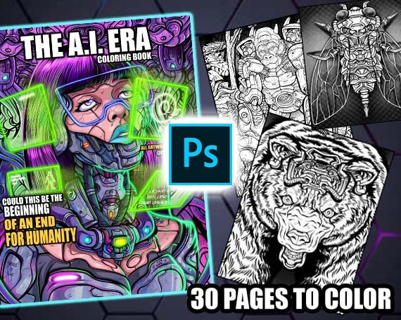 The A.I Era - Coloring Book, Adults + Kids Coloring Pages Instant ...