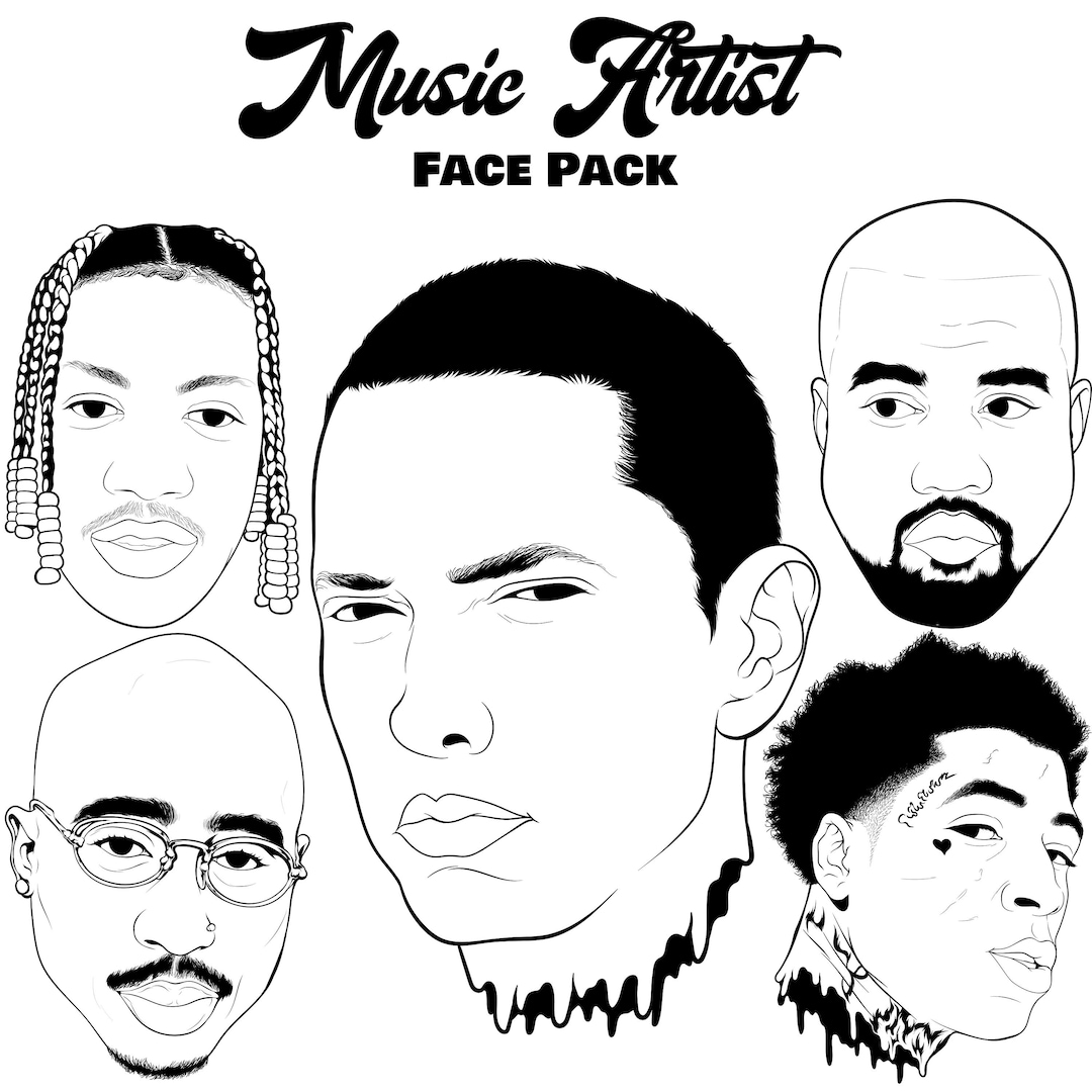 Music Artist Face Pack 21 Face's Svg File - Etsy UK