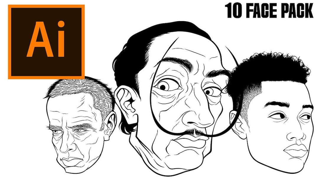 10 Face Pack for Adobe Illustrator - Etsy