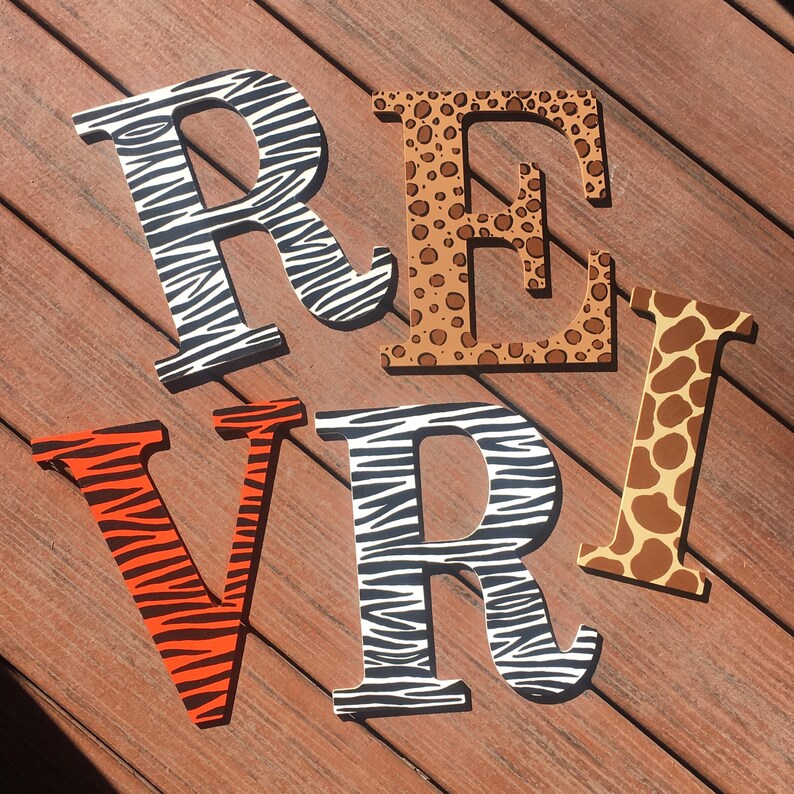 Giraffe print letters giraffe decor animal print Giraffe | Etsy