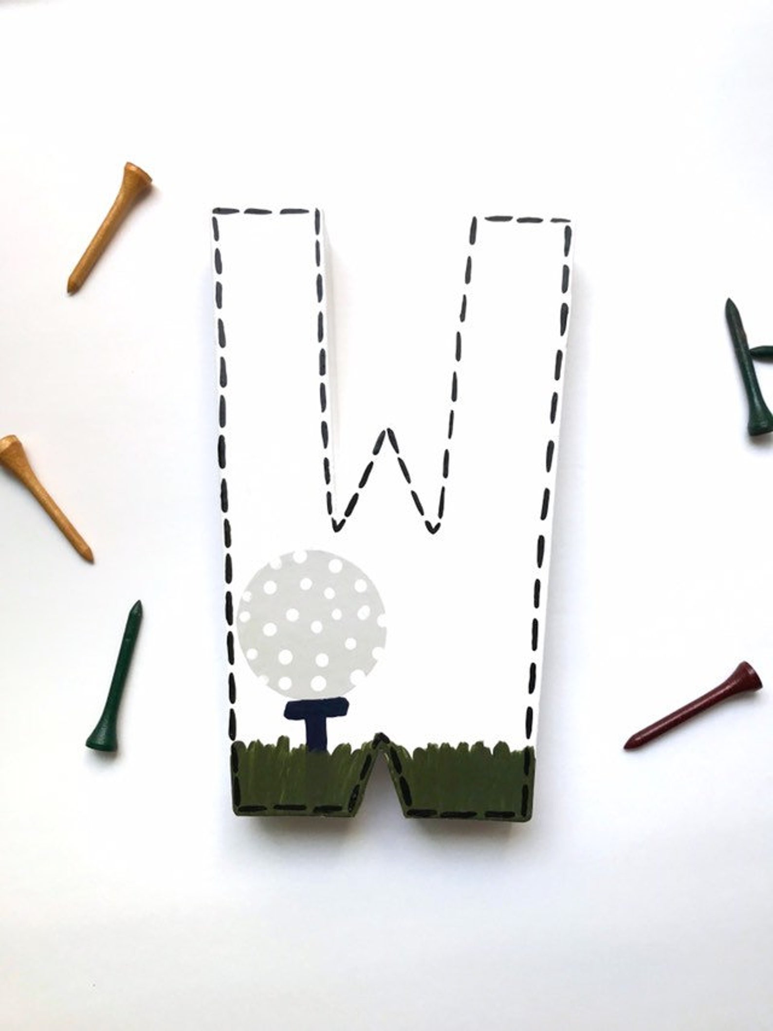 Hand-painted Golf Letter, Sports Decor, Golf Accessories - Etsy