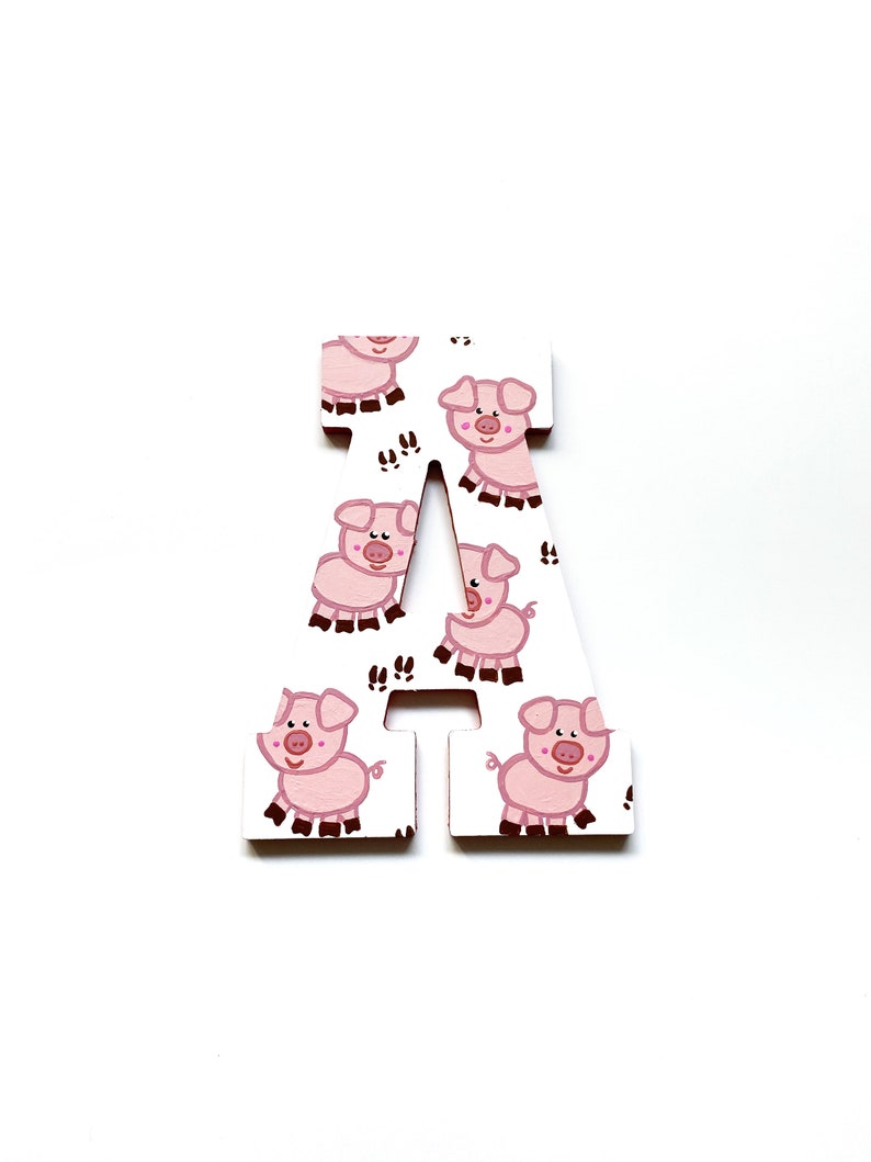 Handpainted Pig Wood Letter, Farm Nursery Decor - Etsy
