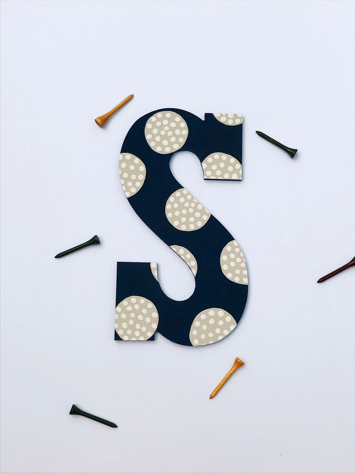 Hand-painted Golf Ball Letter, Sports Decor - Etsy