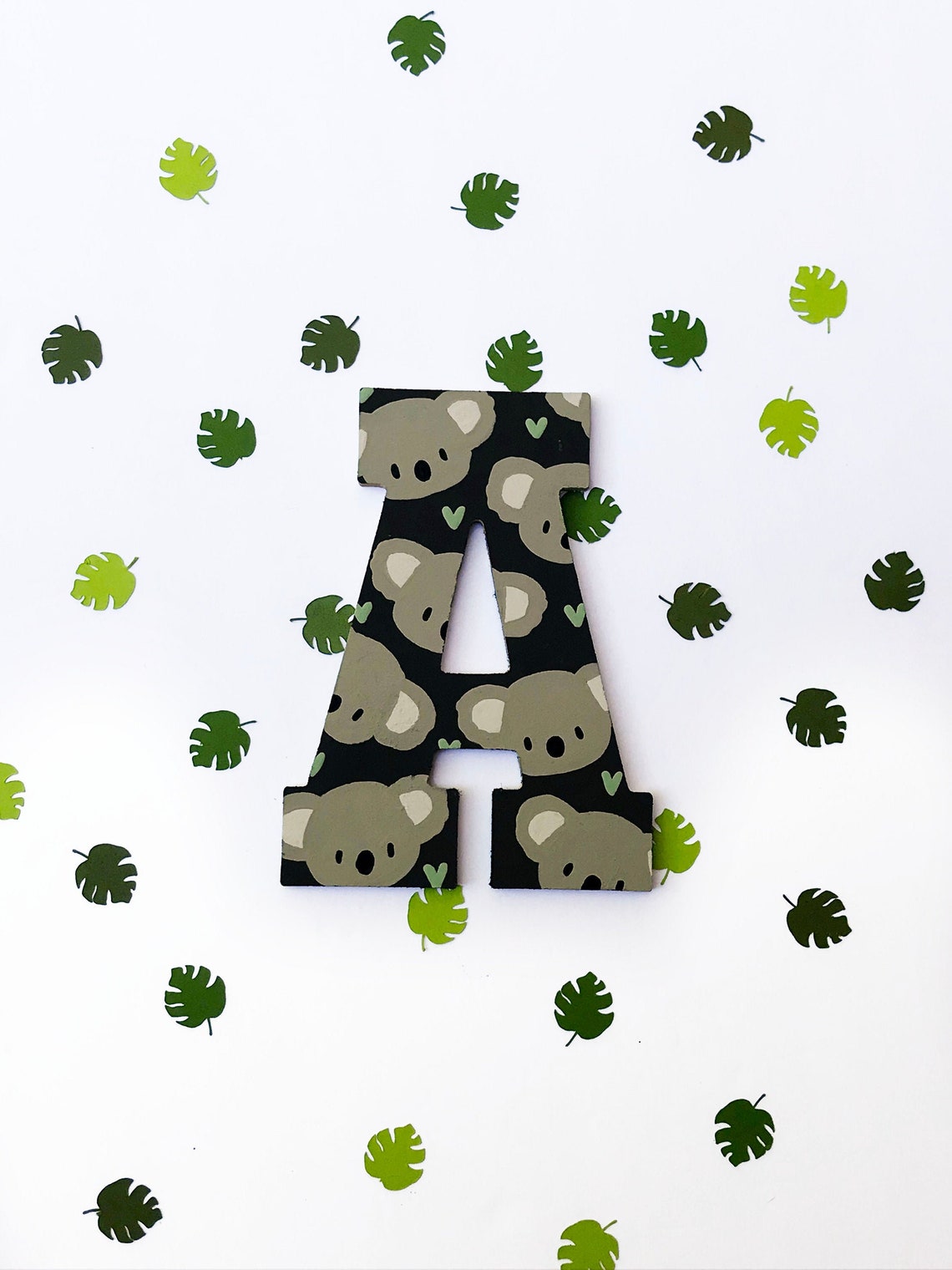 Hand-painted Koala Wood Letter, Animal Theme Decor - Etsy