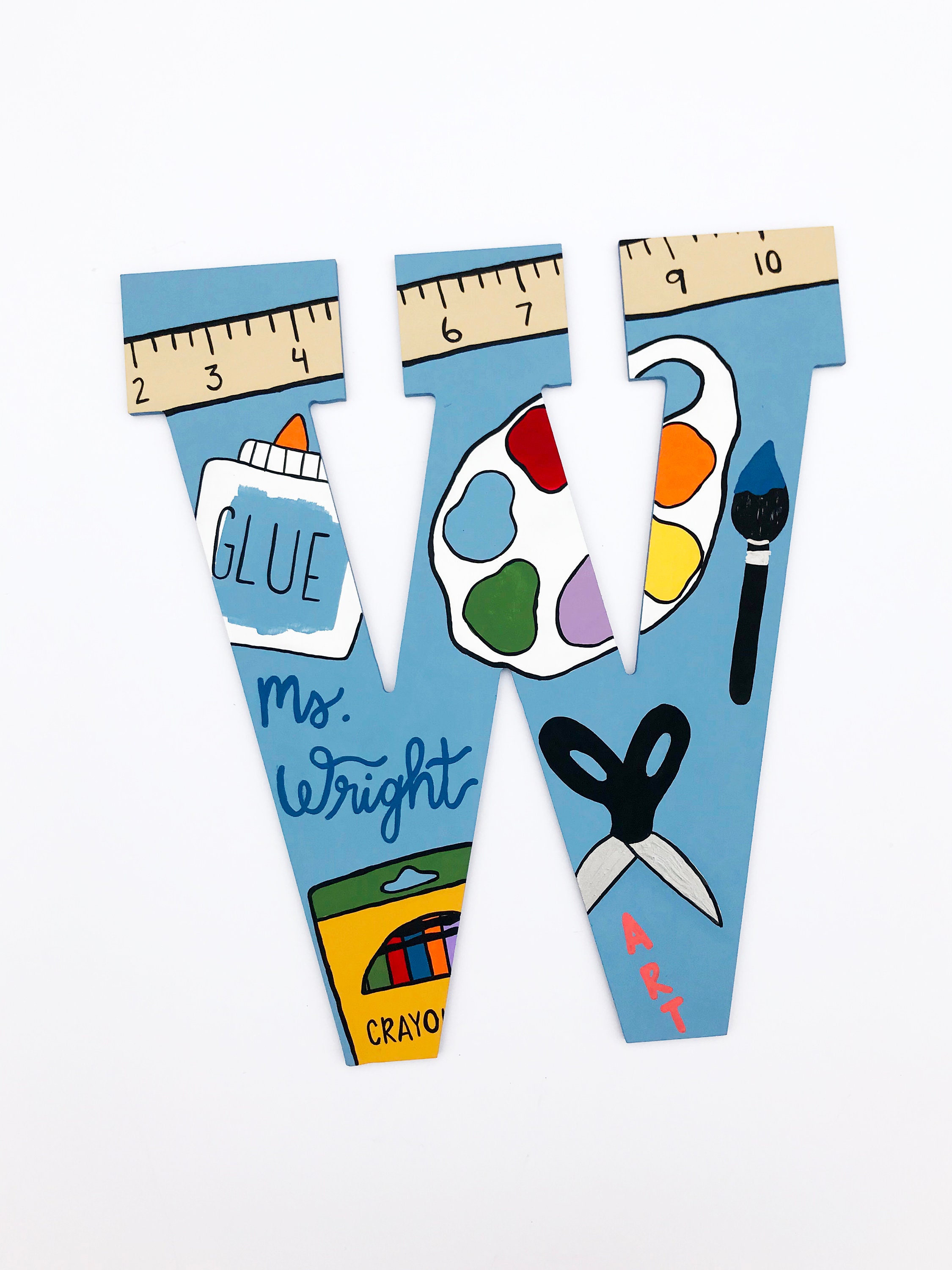 Hand-painted Art Teacher Letter, Art Classroom Gift - Etsy