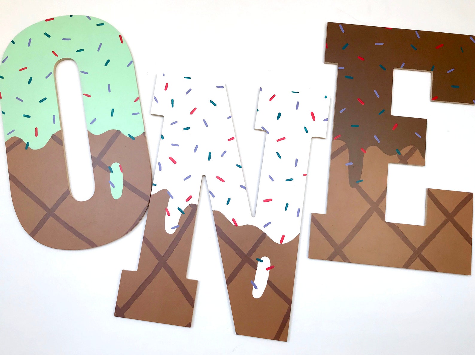 Hand-painted Ice Cream Wood Letters, Summer Party Decor - Etsy