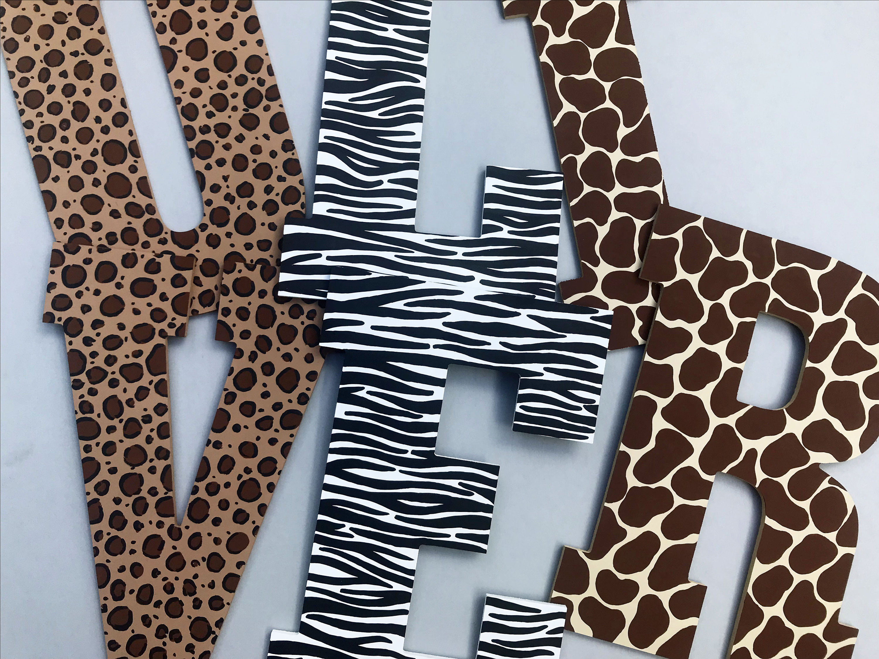 Zebra print letters zebra wall art zebra decor nursery | Etsy