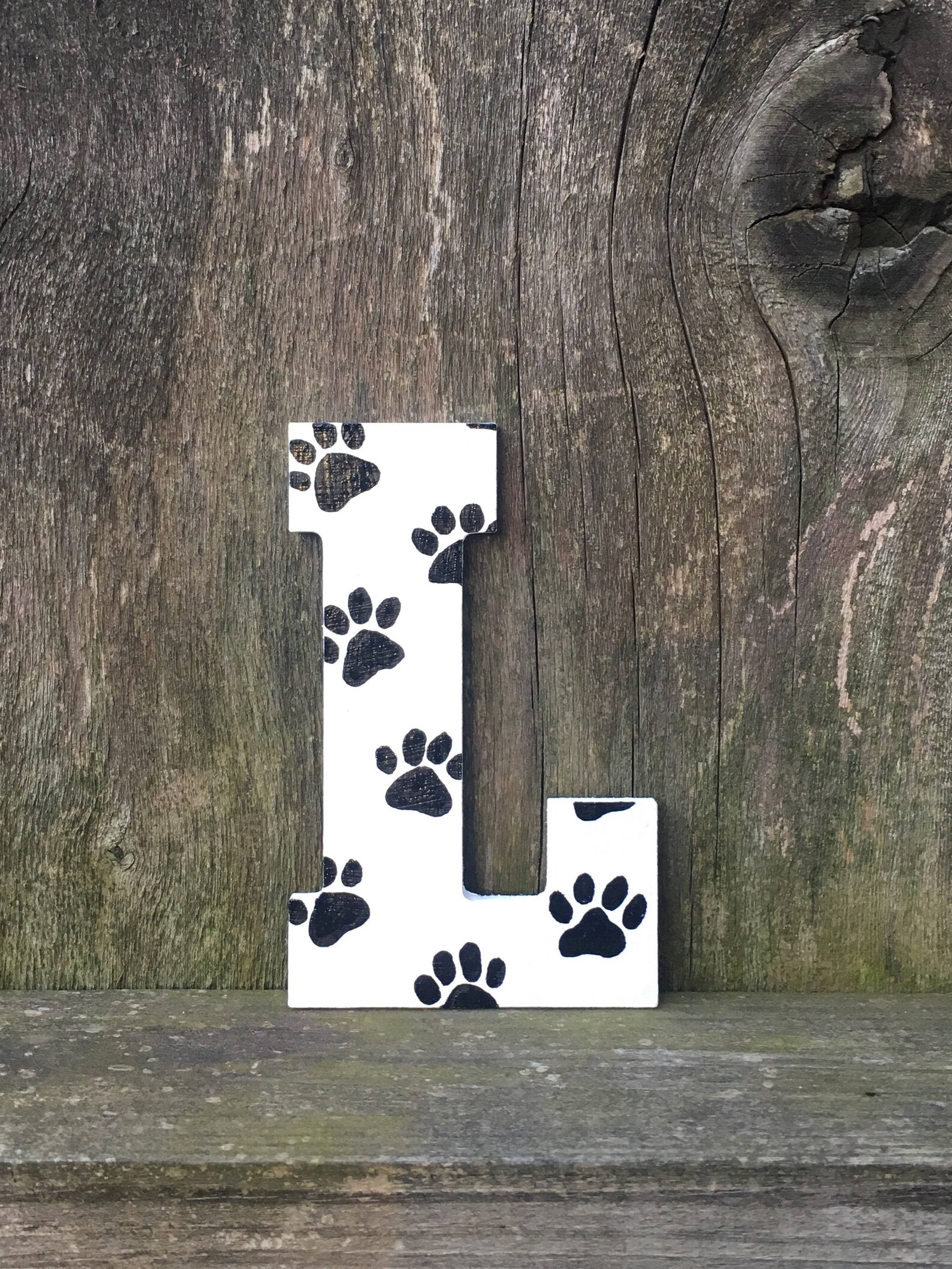 Hand-painted Paw Print Letter, Dog Cat Art, Pet Lover Gift - Etsy