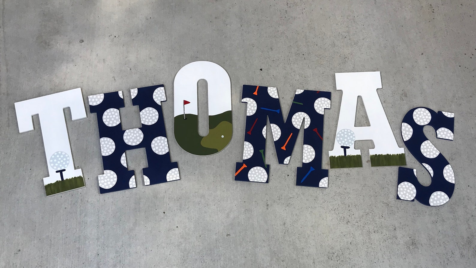 Hand-painted Golf Ball Letter, Sports Decor - Etsy