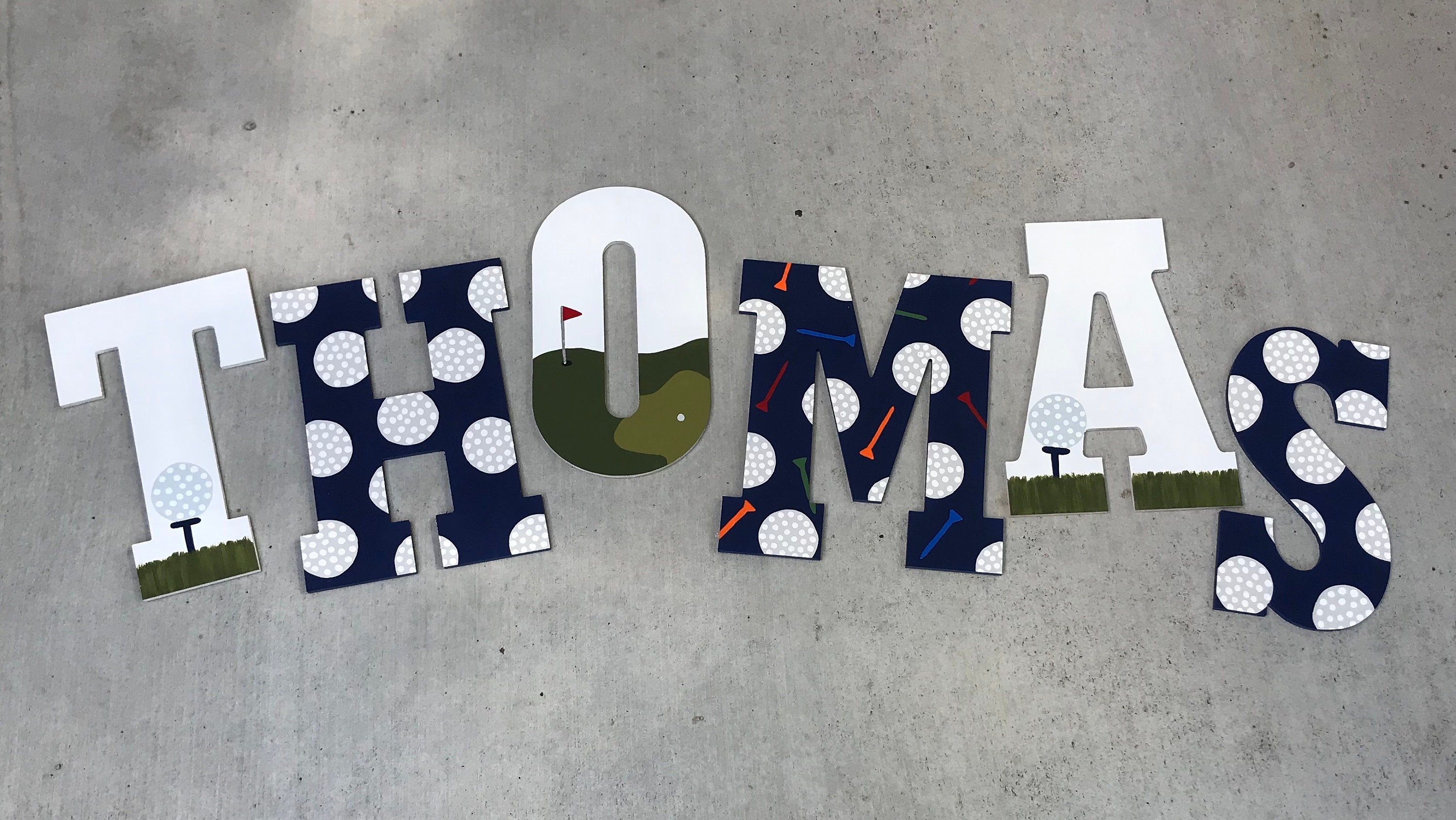 Hand-painted Golf Ball Letter, Sports Decor - Etsy
