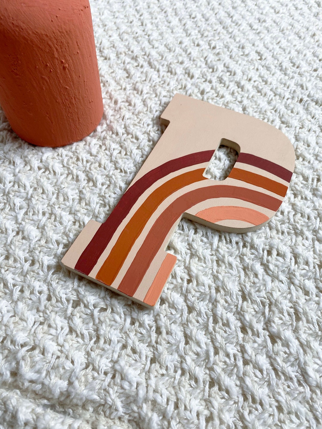 Hand-painted Wood Letter, Bohemian Rainbow Decor, Nursery Sign - Etsy