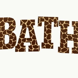 Giraffe Print Letters Giraffe Decor Animal Print Giraffe - Etsy