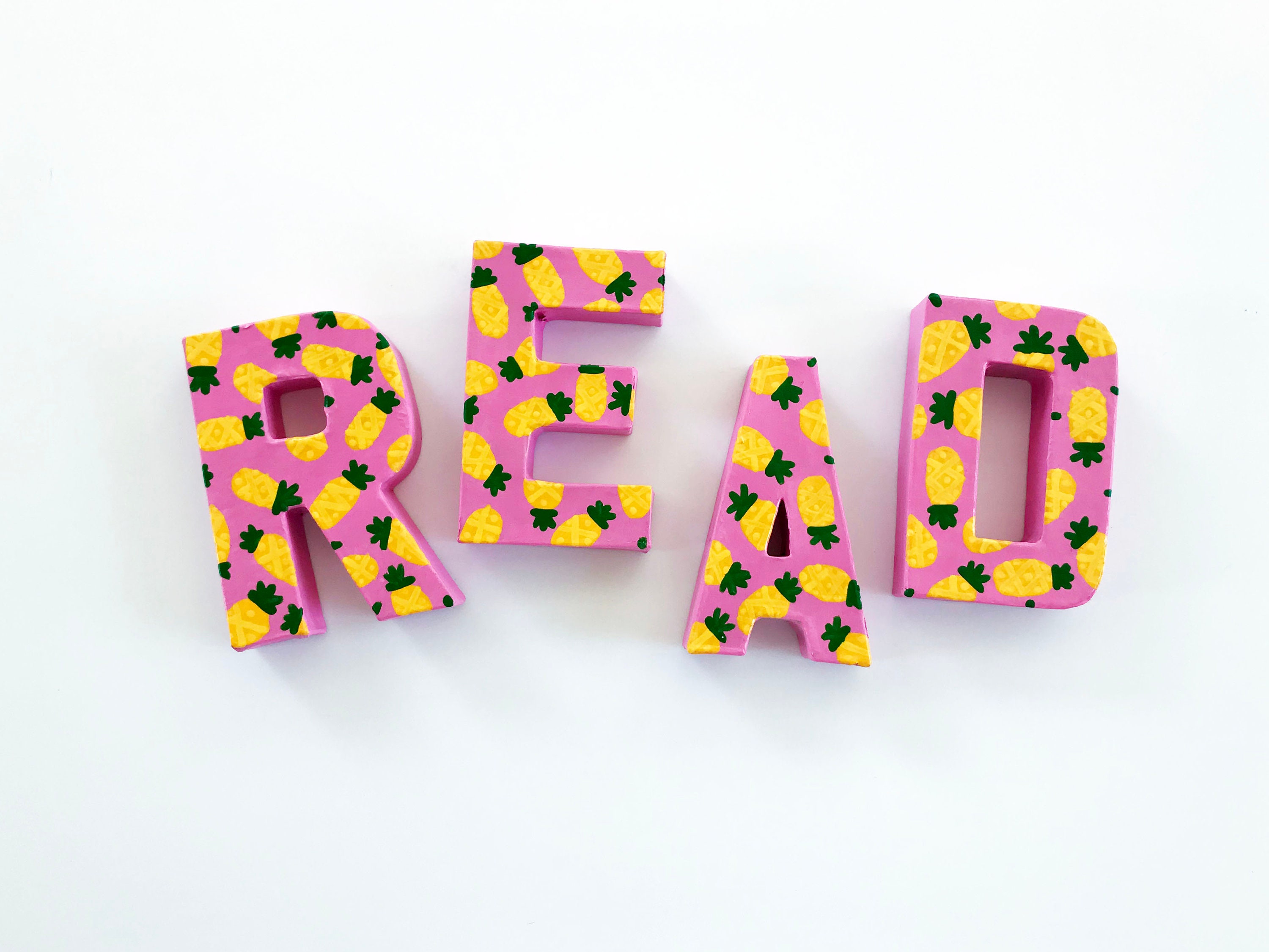 Hand-painted Pineapple Letter, Tropical Decor, Monogram Initial - Etsy UK