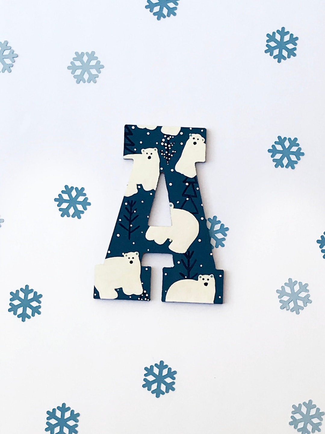Hand-painted Polar Bear Wood Letter, Winter Nursery Decor - Etsy