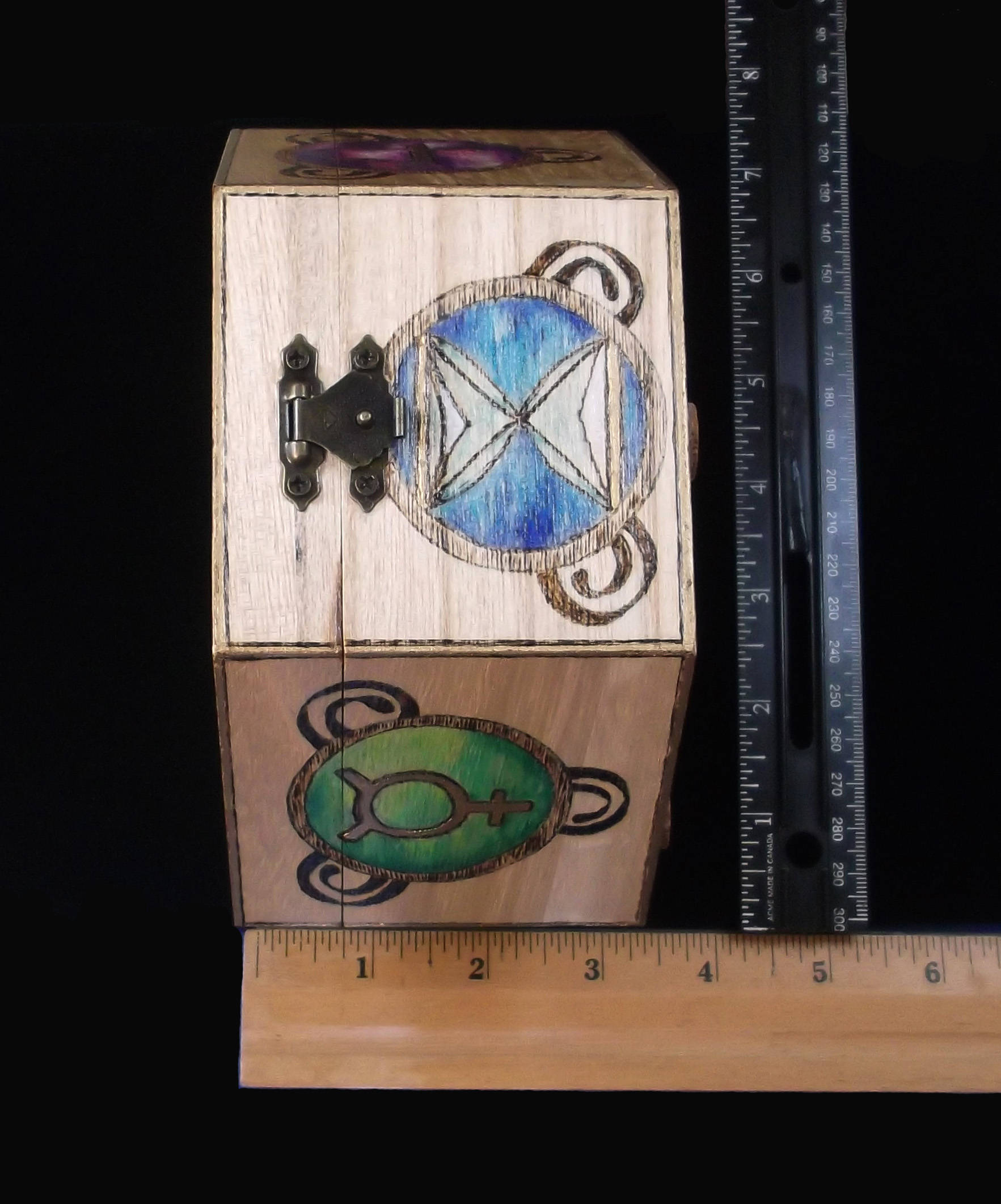 Woodburned and Handpainted Wood Dragon Box/keepsake Box/treasure Box ...