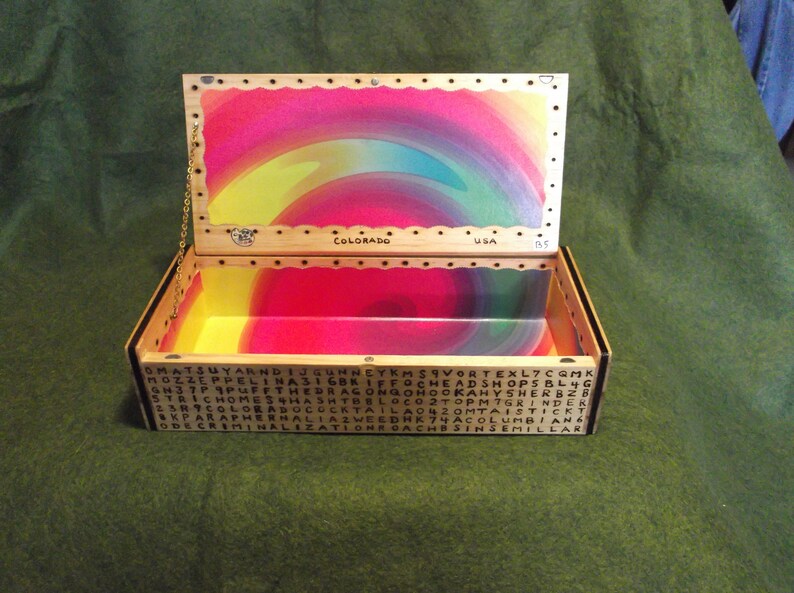420 Woodburned Cannabis Box/word Puzzle Box/accessories Box/pot Box ...