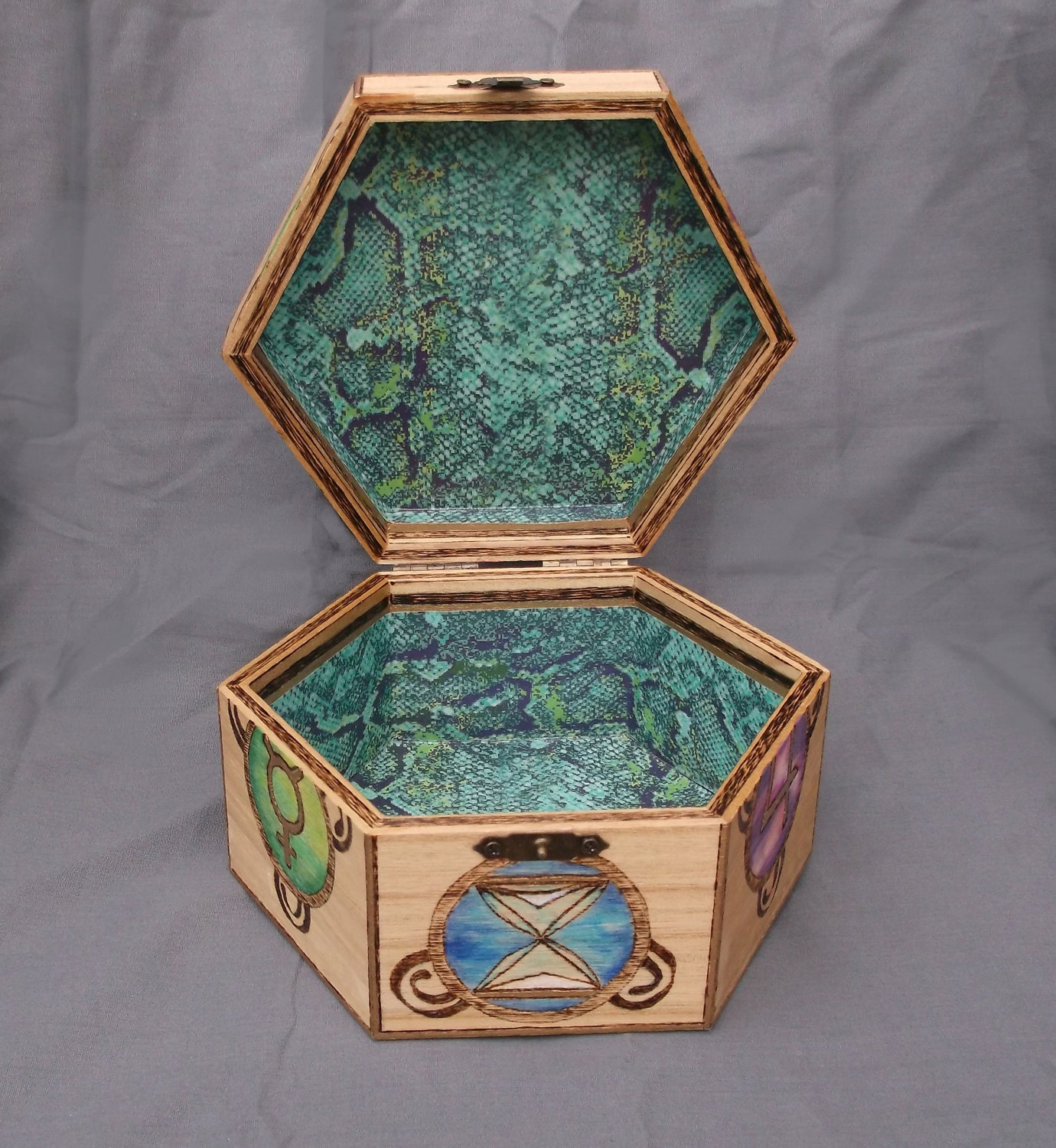 Woodburned and Handpainted Wood Dragon Box/keepsake Box/treasure Box ...