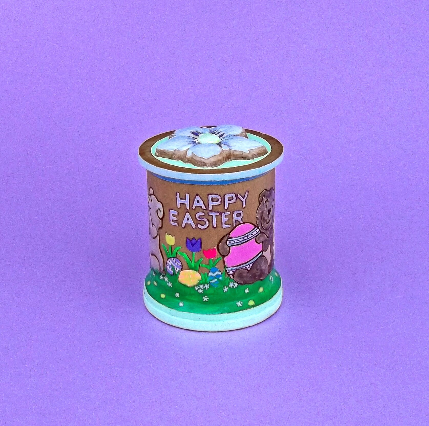 Happy Easter Spool/ Easter Decoration/ Easter Gift/ Bunnies, Teddy ...