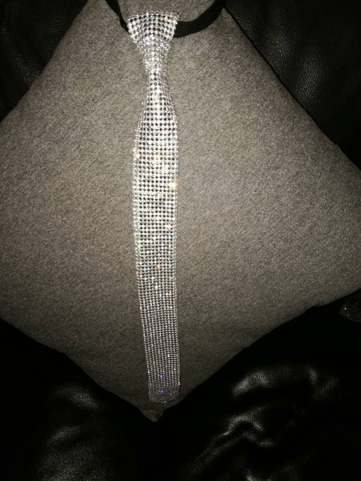White Diamond Rhinestone Necktie. This Stunning Tie is Great for Any ...