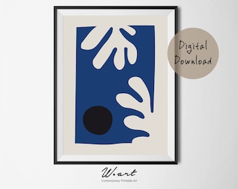 Blue Abstract Downloadable Print Matisse Print Mid Century | Etsy