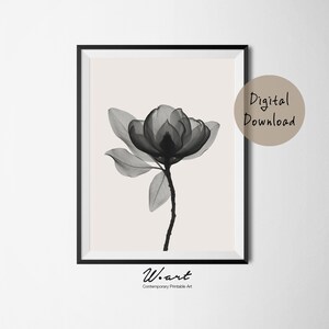 Magnolia Print Digital Download, X-ray Flower, Botanical Downloadable ...