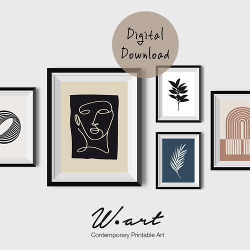 Gallery Wall Set of 5 Prints Modern Poster Bundle - Etsy