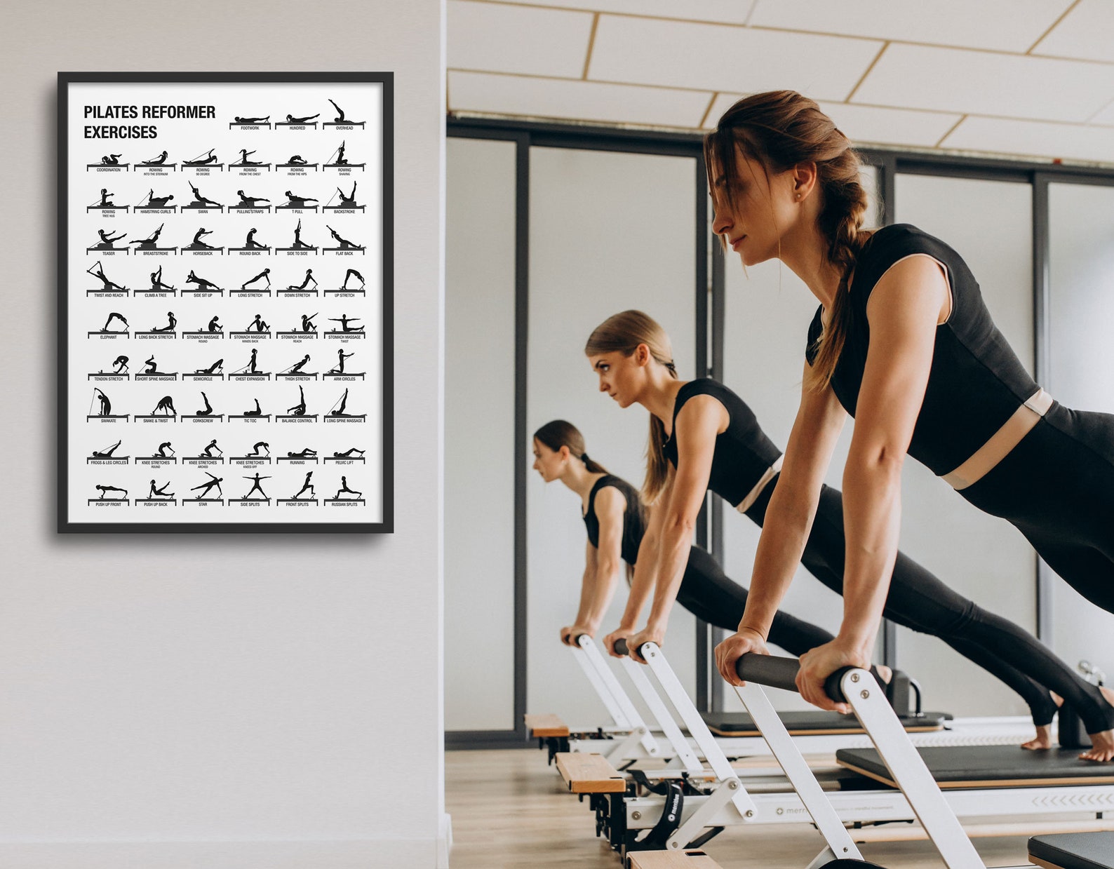PILATES REFORMER POSTER Digital Download, Pilates Art Downloadable ...