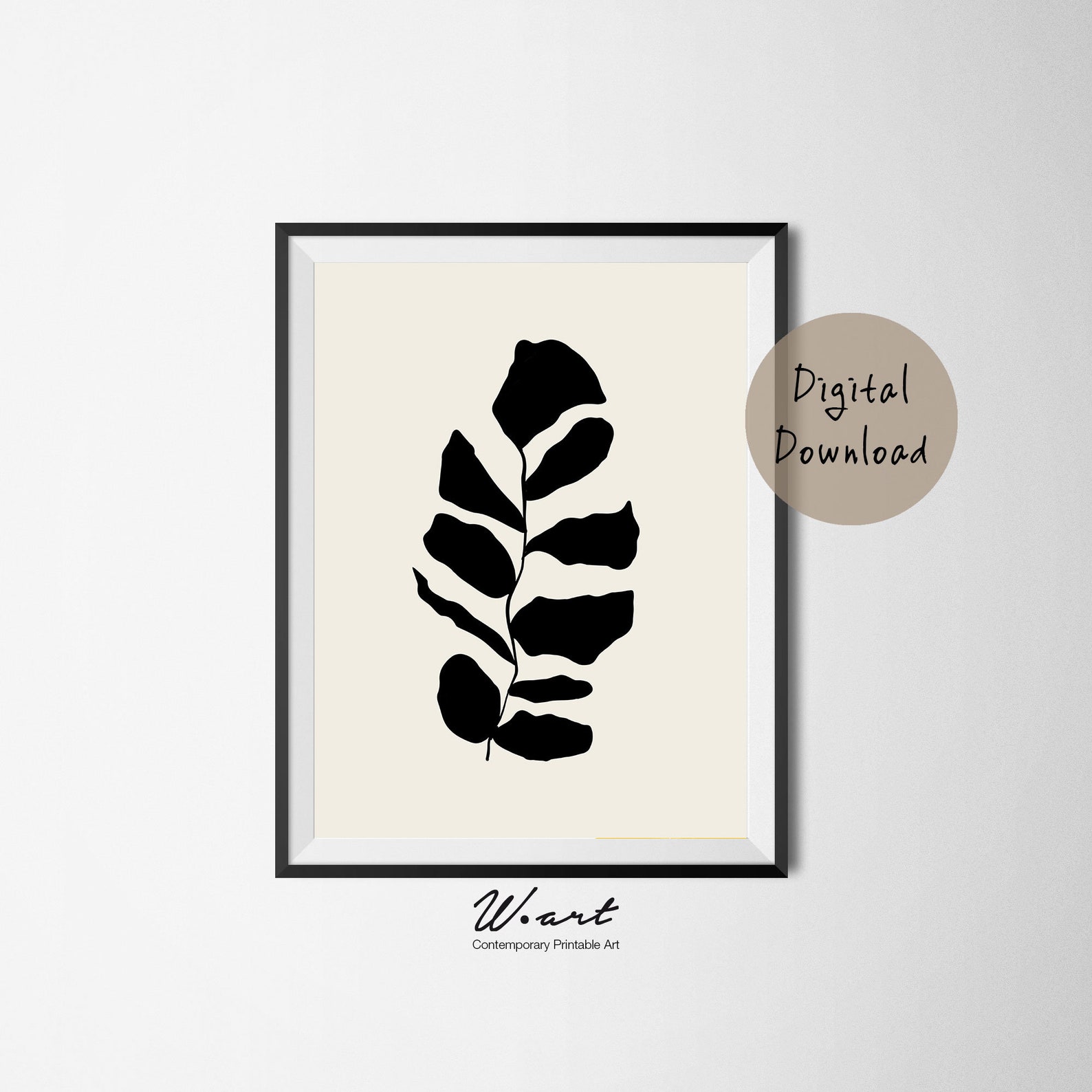 Botanical Prints Set of 6, Modern Leaf Gallery Wall (digital Download ...