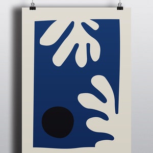 Blue Abstract Downloadable Print, Matisse Print, Mid Century Modern Art ...