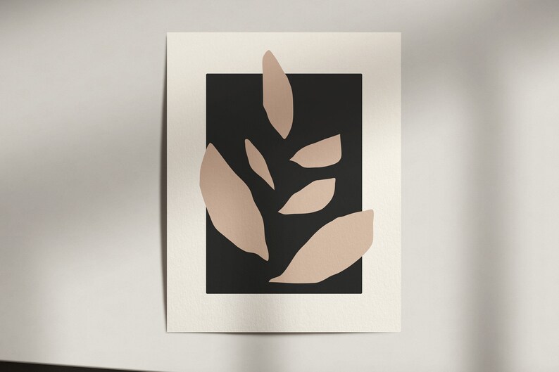 ABSTRACT BOTANICAL MODERN Print Digital Download Black Large | Etsy