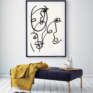 Abstract Black Lines Printable, One Line Drawing, Downloadable Print ...