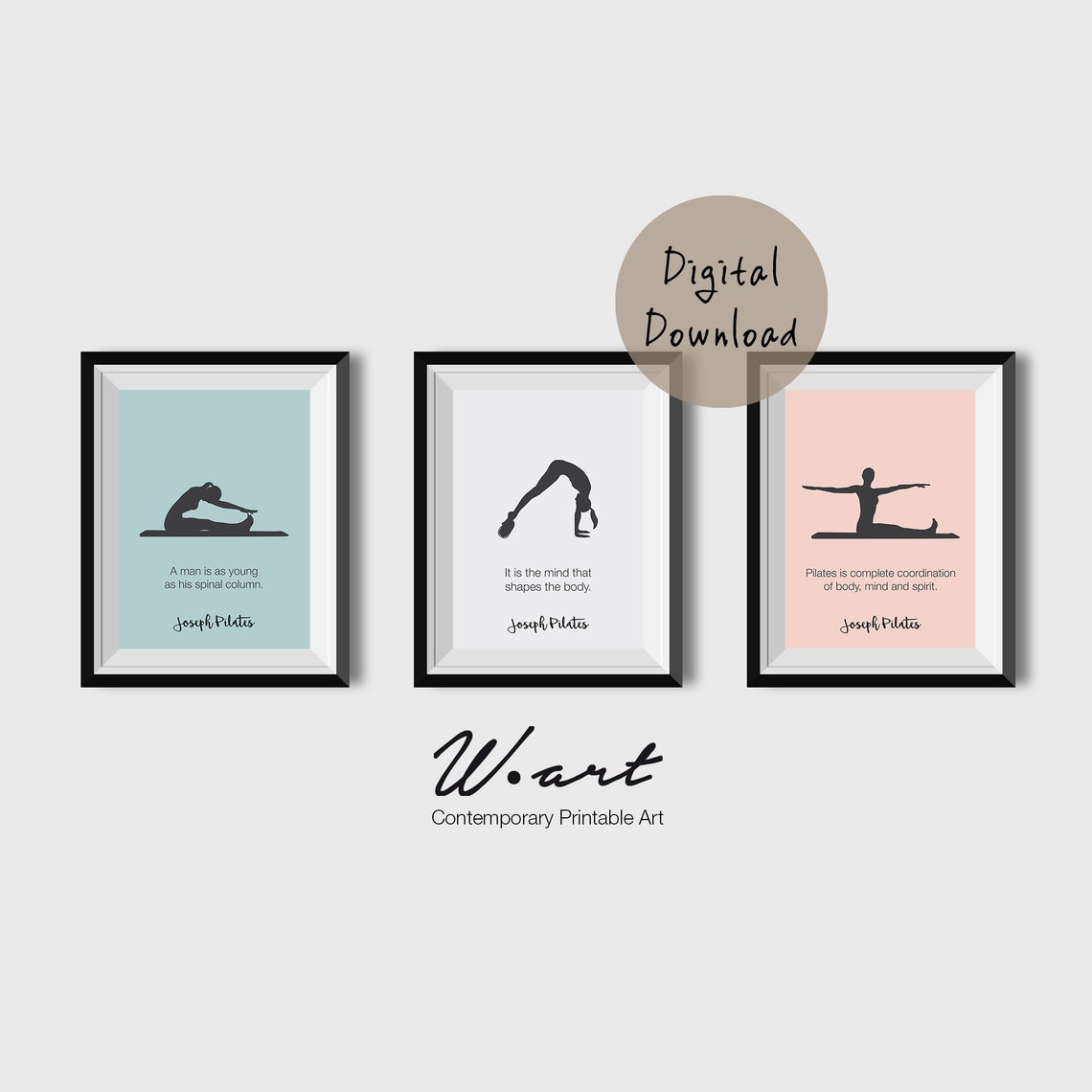 PILATES POSTER Set of 3 Pilates Poster Pilates Art Print | Etsy