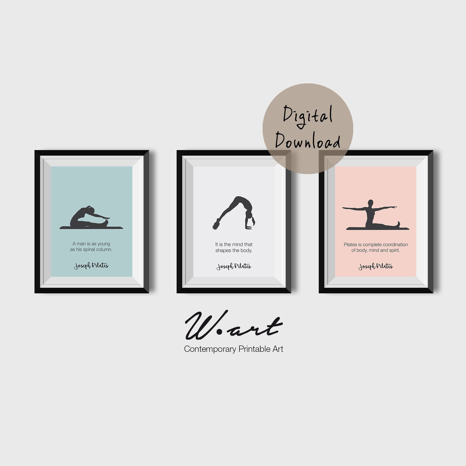 PILATES POSTER Set of 3 Pilates Poster Pilates Art Print | Etsy UK