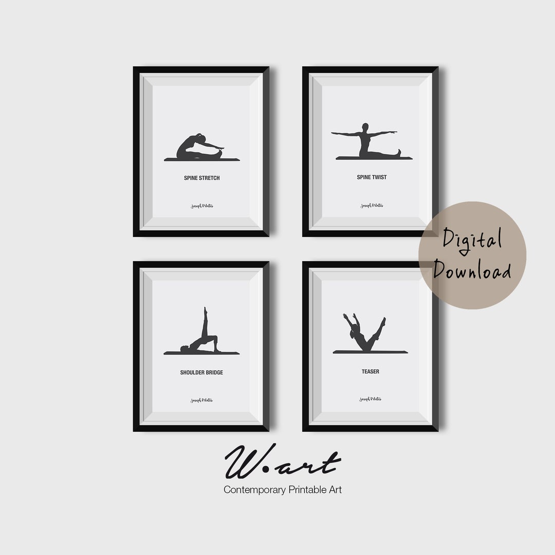 PILATES POSTER, Set of 4 Pilates Poster, Pilates Art Print, Pilates ...
