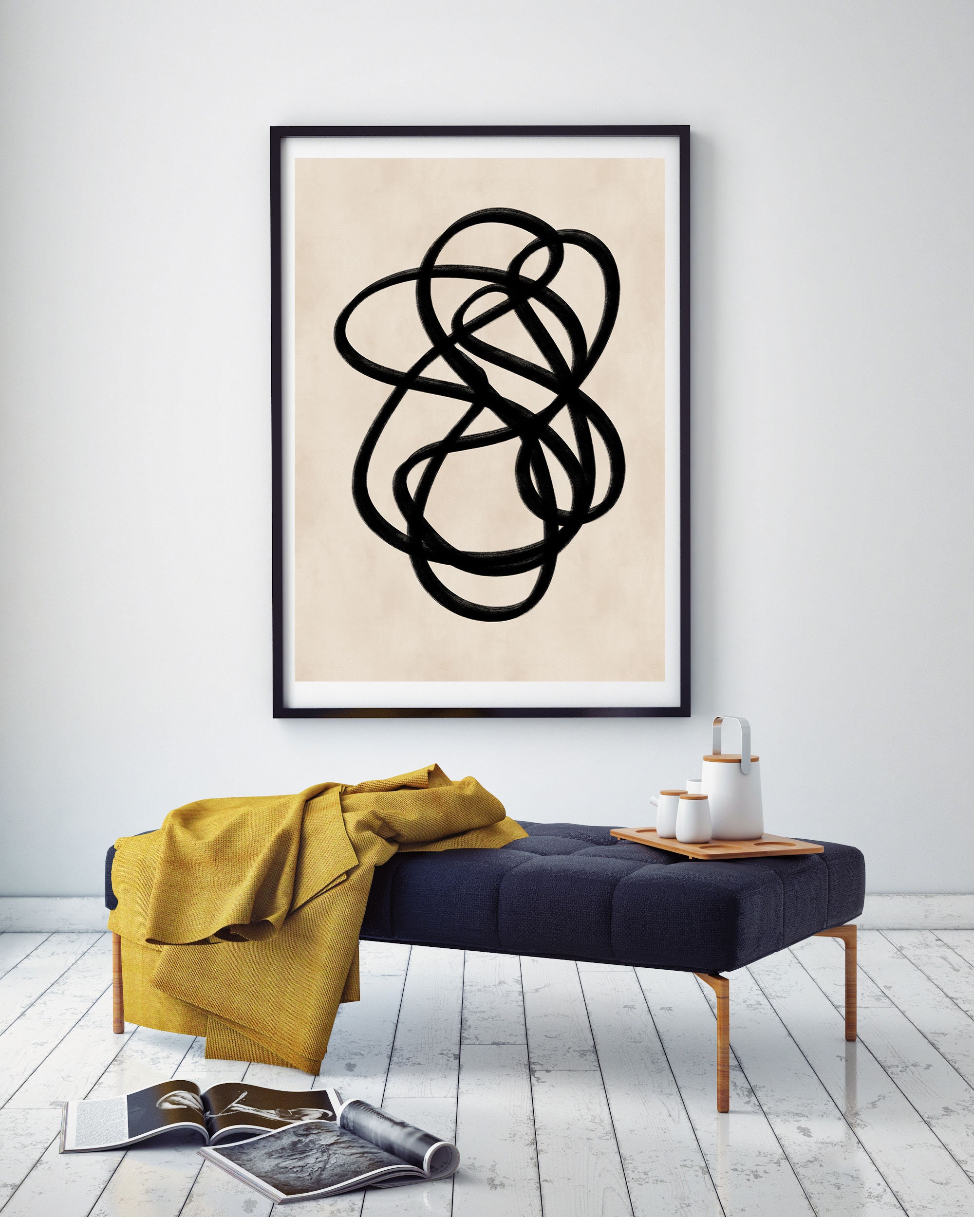 Abstract Line Art Digital Download Minimalist Line Art Mid - Etsy
