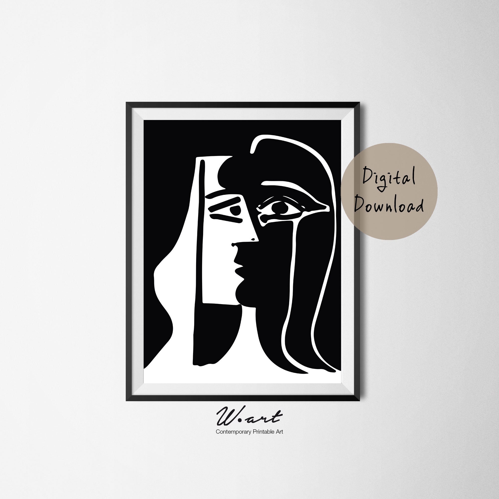 CUBISM PRINT Digital Download Cubism Art Poster Black and | Etsy